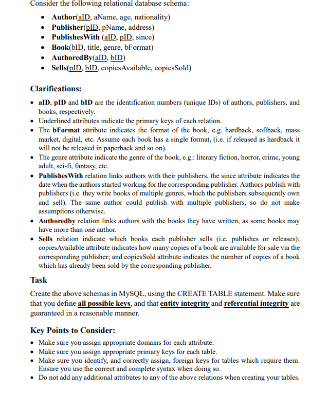 Solved Consider the following relational database schema: • | Chegg.com