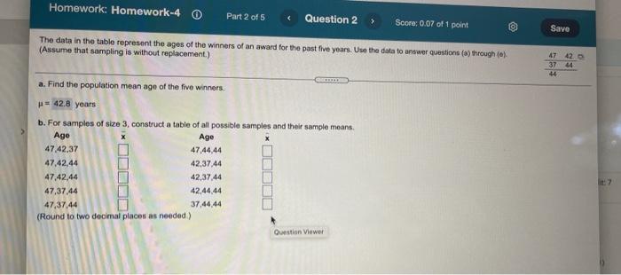 Solved Homework: Homework-4 Part 2 of 5 Question 2 > Score: | Chegg.com