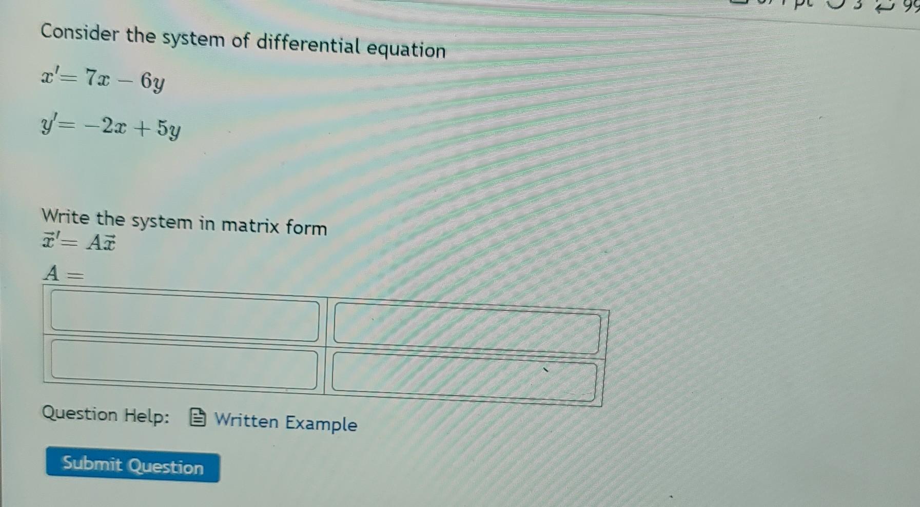 Solved Consider the system of differential equation | Chegg.com