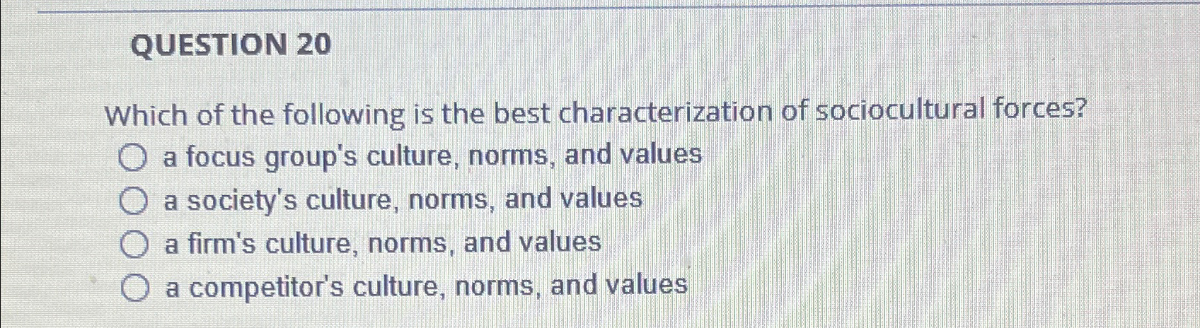 Solved QUESTION 20Which of the following is the best | Chegg.com