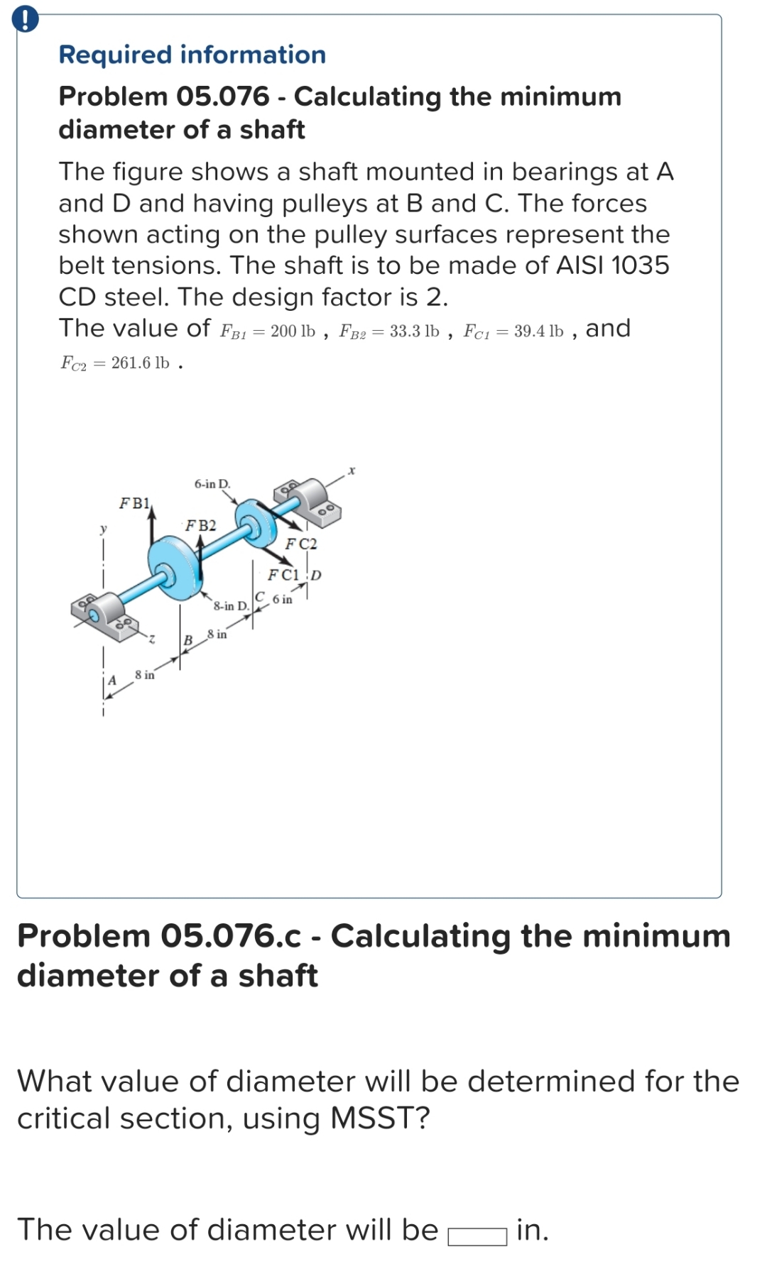Solved (Required informationProblem 05.076 - ﻿Calculating | Chegg.com