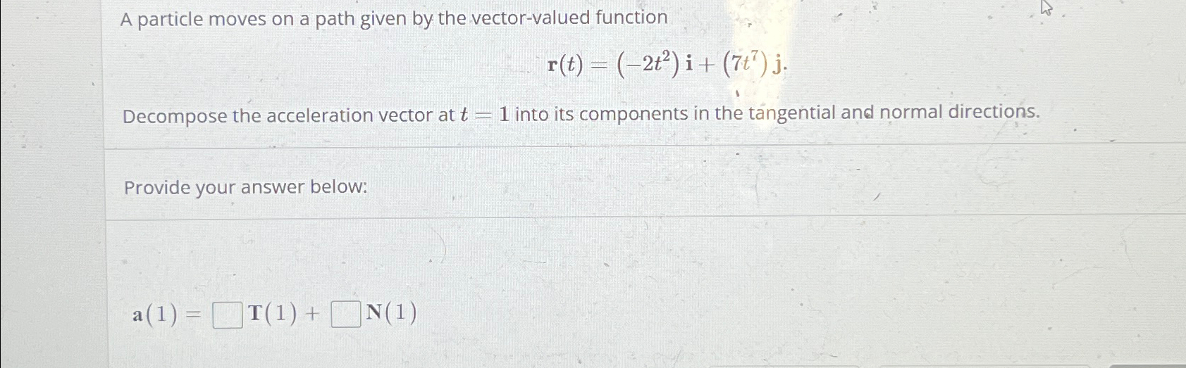 Solved A particle moves on a path given by the vector-valued | Chegg.com