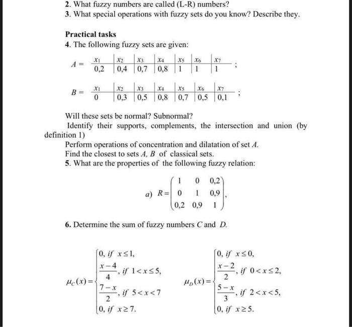 Solved 2. What fuzzy numbers are called (L-R) numbers? 3. | Chegg.com