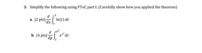 Solved 3. Simplify the following using FToC part I: | Chegg.com