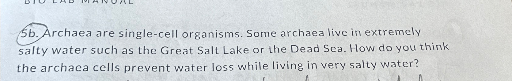 Solved 5b. ﻿Archaea are single-cell organisms. Some archaea | Chegg.com