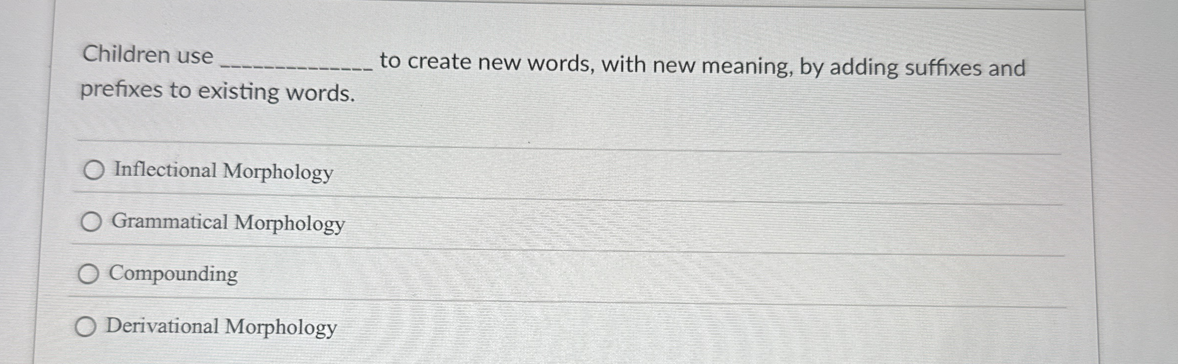Solved Children use ﻿to create new words, with new | Chegg.com