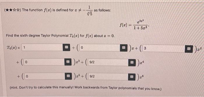 Solved ( ) The function f(x) is defined for * # To(x) = 1 | Chegg.com