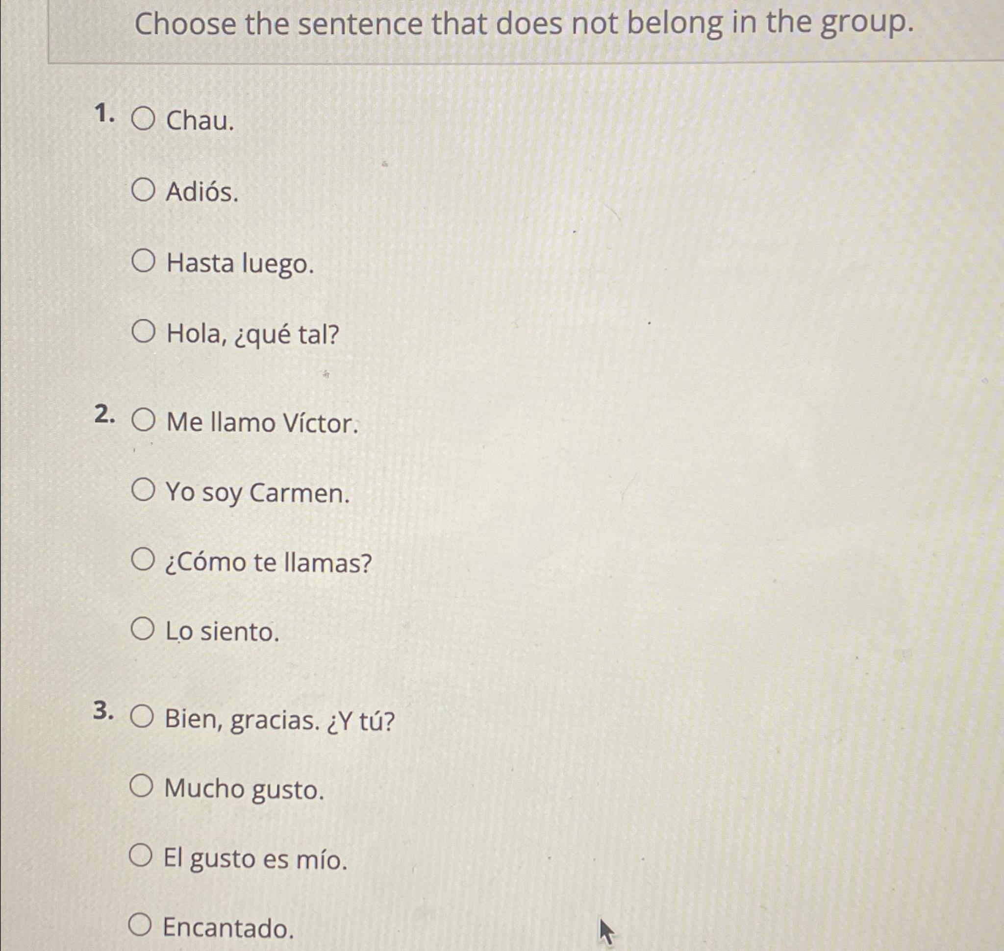 Solved Choose the sentence that does not belong in the | Chegg.com