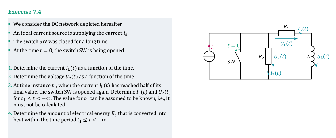 Electrical engineering question, topic: Transient | Chegg.com
