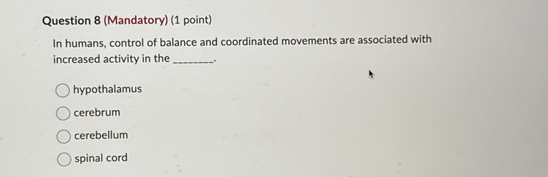 Solved Question 8 (Mandatory) (1 ﻿point)In humans, control | Chegg.com
