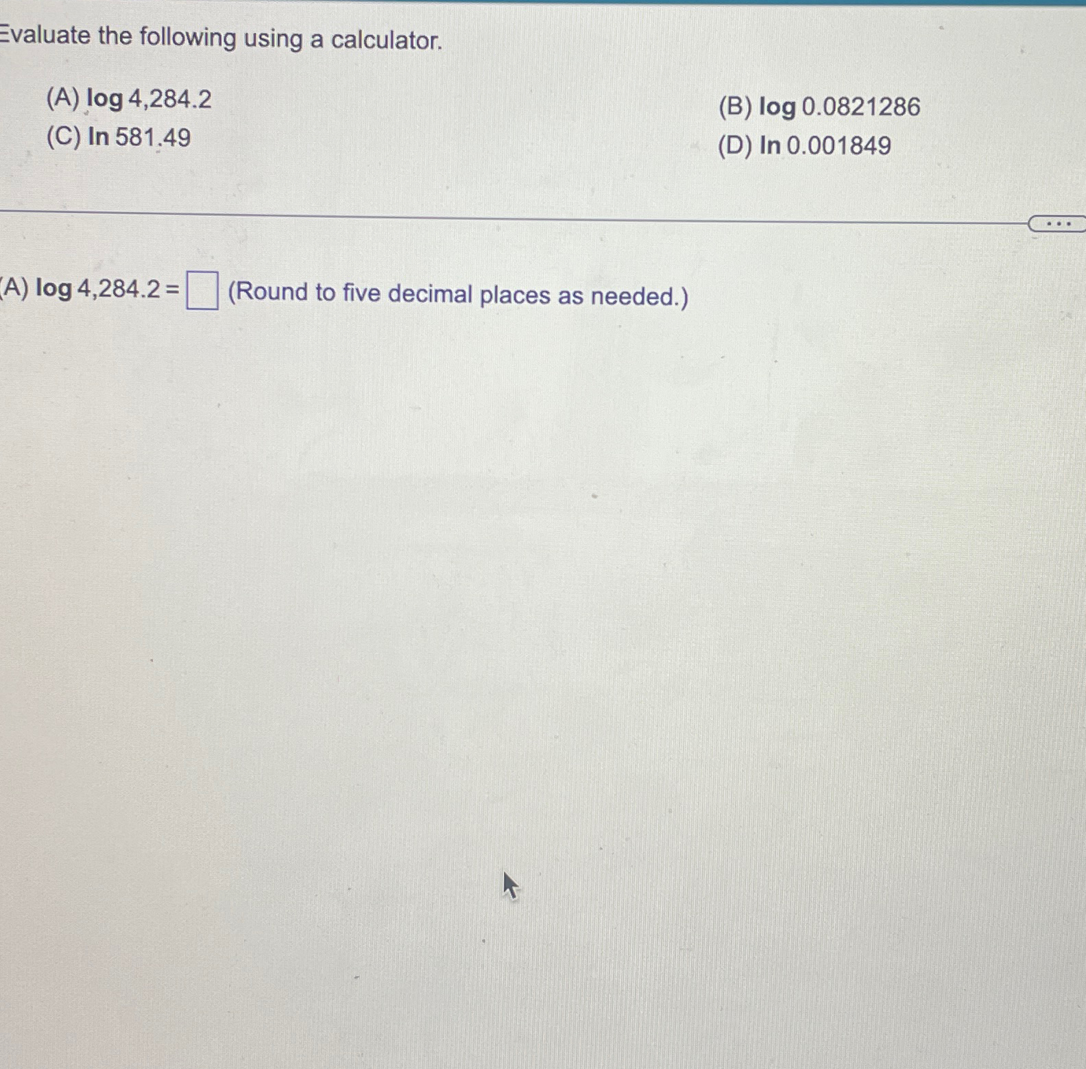 Solved Evaluate the following using a | Chegg.com