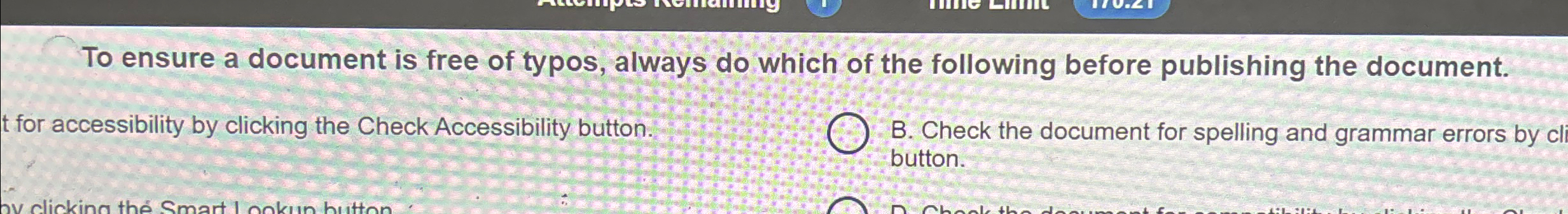 Solved To ensure a document is free of typos, always do | Chegg.com