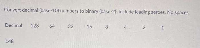 Solved Convert the binary (base-2) number to decimal | Chegg.com