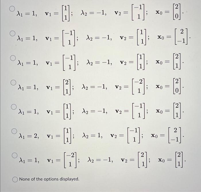 Solved Find the eigenpairs of matrix A and the vector x0 | Chegg.com