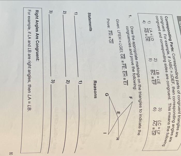 Solved Corresponding Parts: Corresponding parts of congruent | Chegg.com