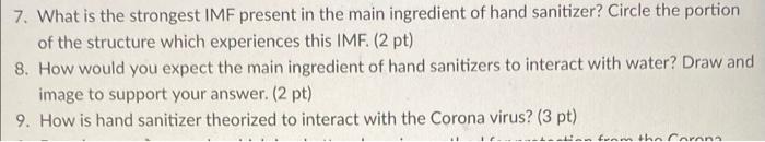 Solved 7. What is the strongest IMF present in the main | Chegg.com