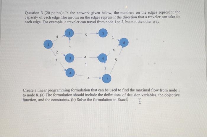 Solved Question 3 (20 points): In the network given below, | Chegg.com