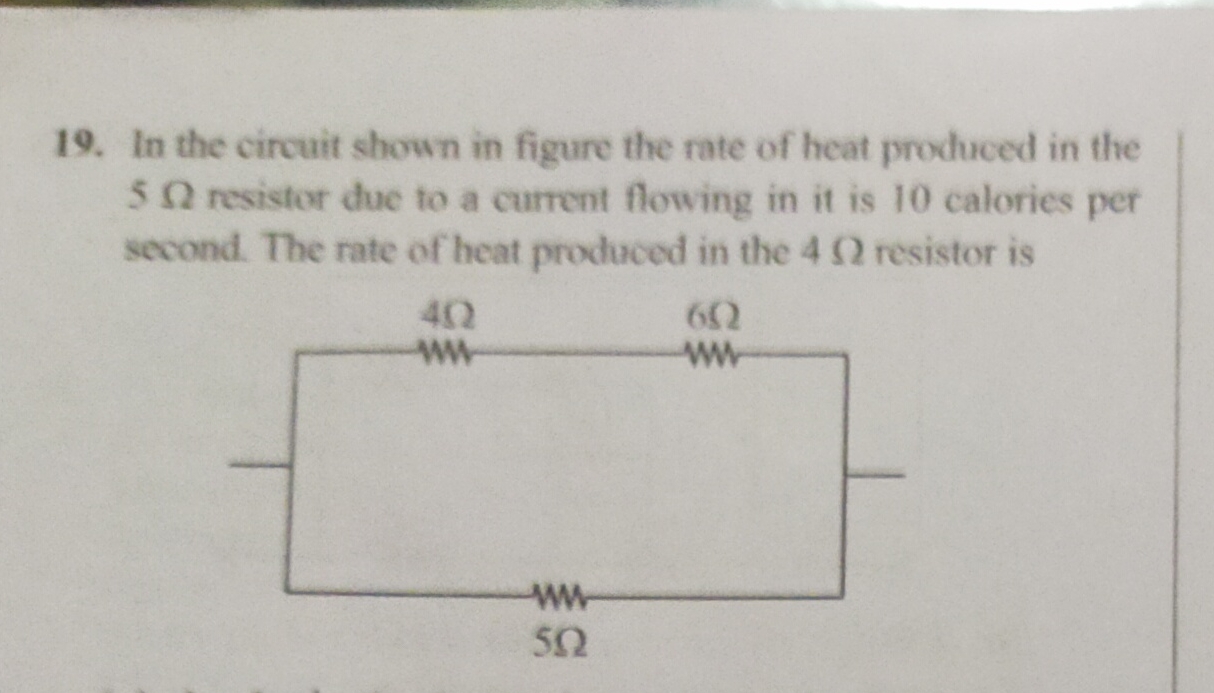 Solved In the circuit shown in figure the rate of heat | Chegg.com