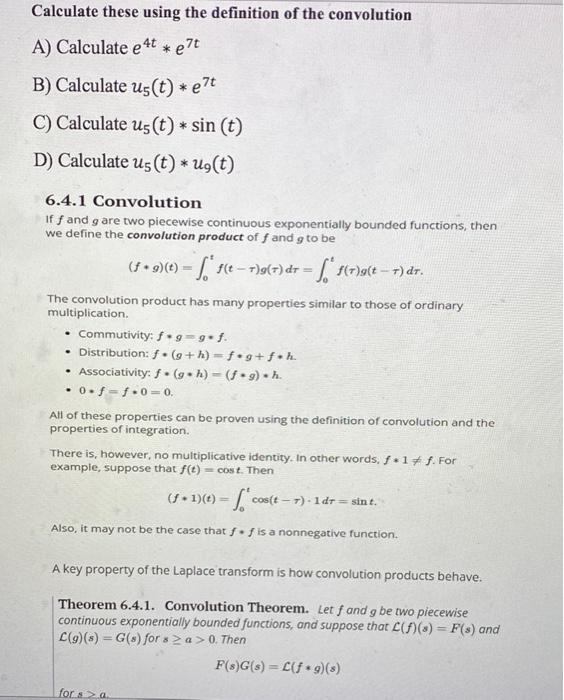 [Solved]: Calculate these using the definition of the convo