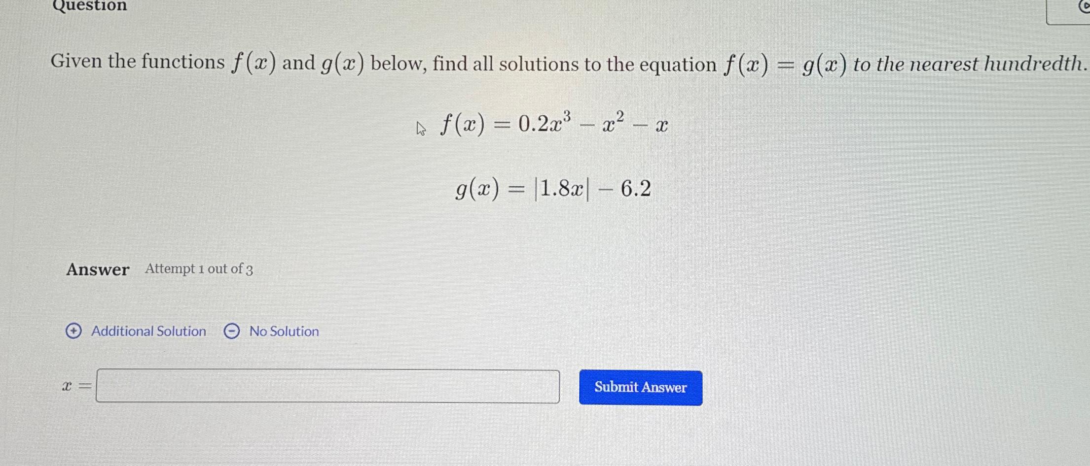 Solved Questiongiven The Functions F X ﻿and G X ﻿below