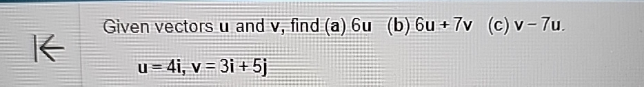 Solved Given vectors u ﻿and v, ﻿find | Chegg.com