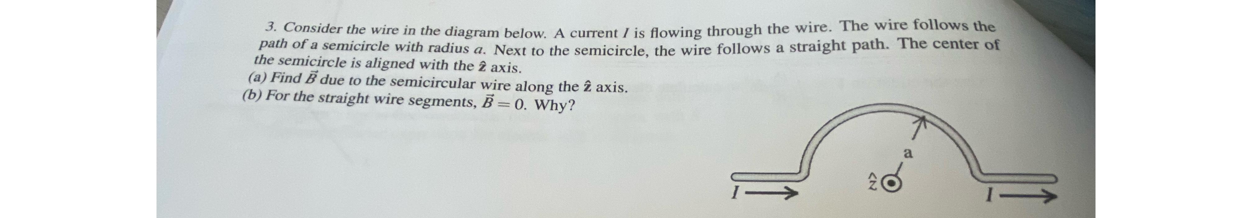 Solved Consider the wire in the diagram below. A current I | Chegg.com