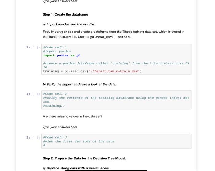 Solved Objectives In this liab, you will use a decision tree | Chegg.com