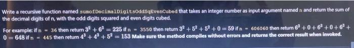 Solved Write a recursive function named sumo | Chegg.com
