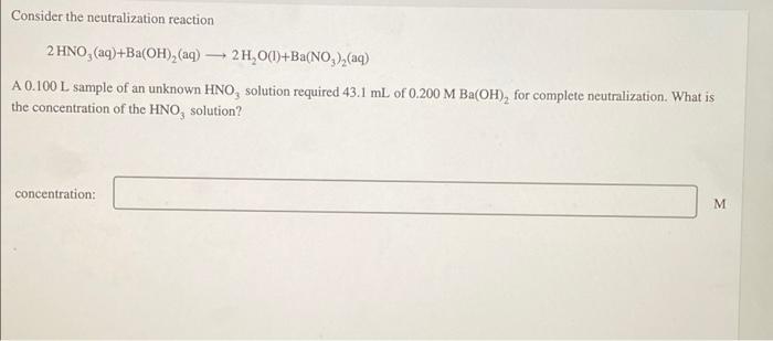 Solved Consider the neutralization reaction 2 HNO, | Chegg.com