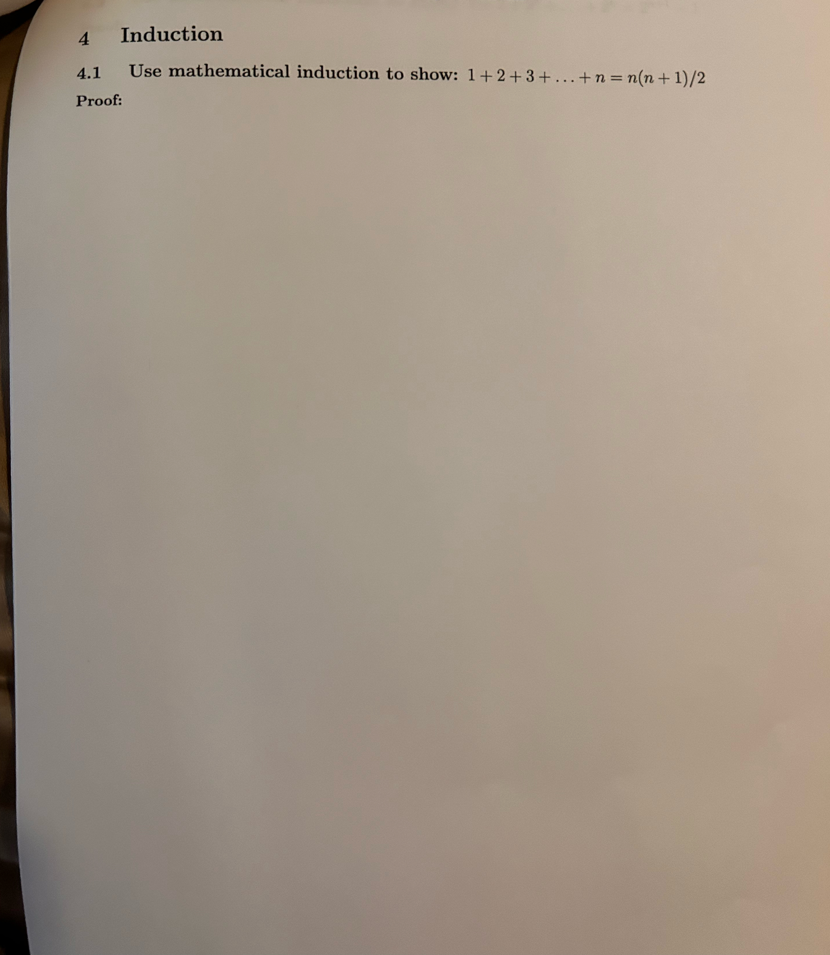 Solved 4 ﻿Induction4.1 ﻿Use mathematical induction to show: | Chegg.com