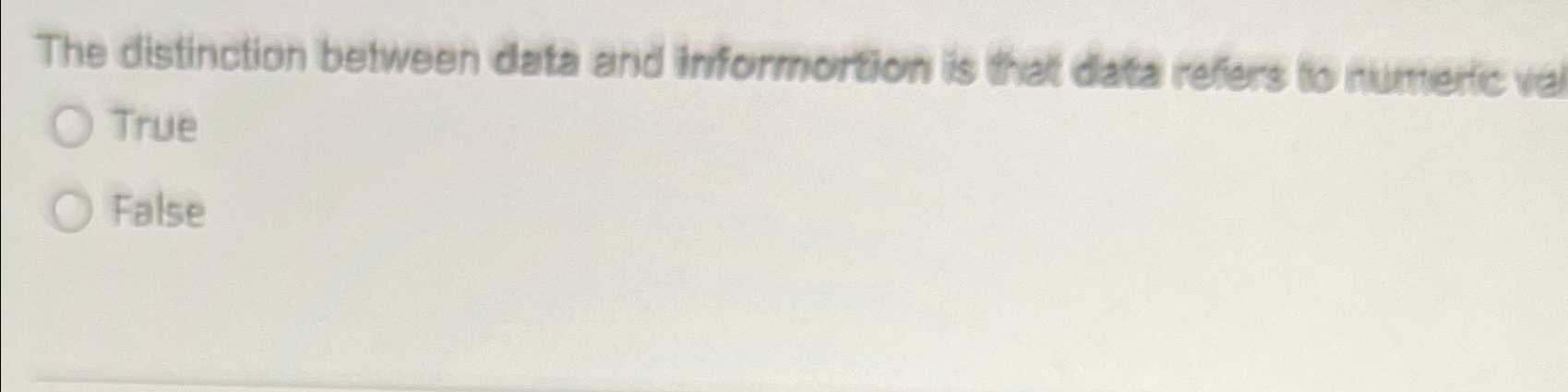 The distinction between deta and informortion is that | Chegg.com