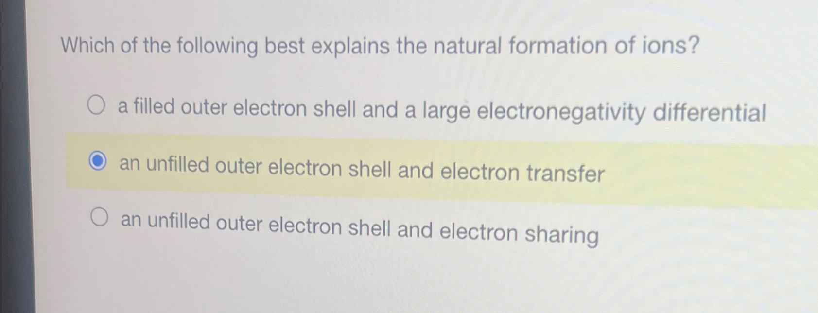 Solved Which of the following best explains the natural | Chegg.com