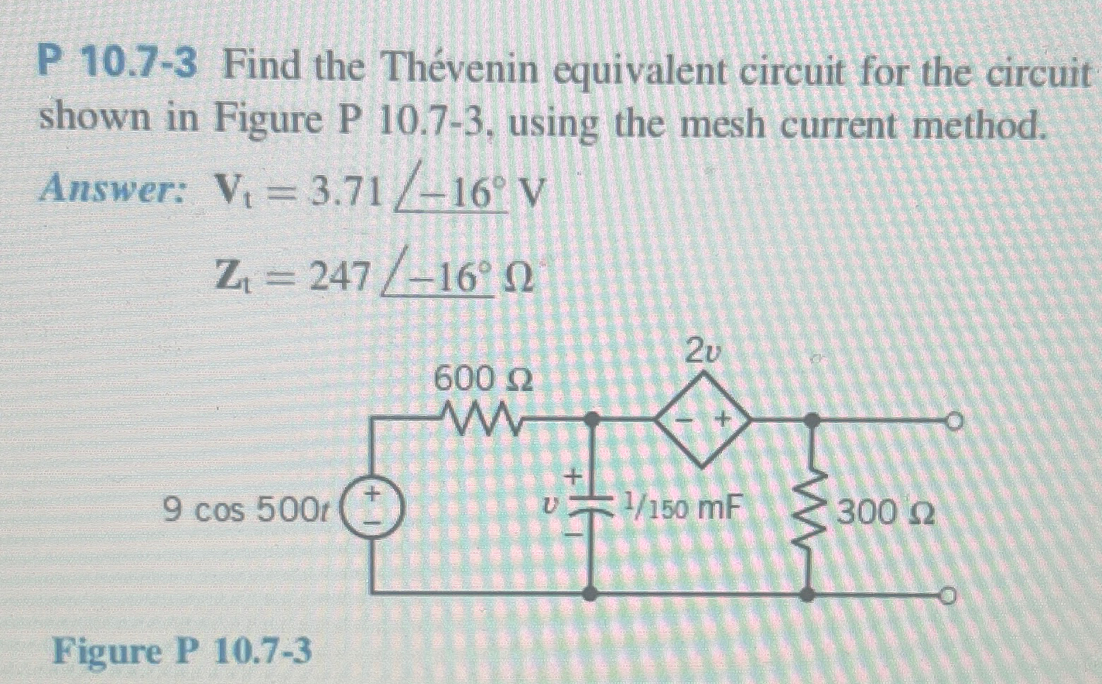 Solved P 10.7-3 ﻿Find the Thévenin equivalent circuit for | Chegg.com