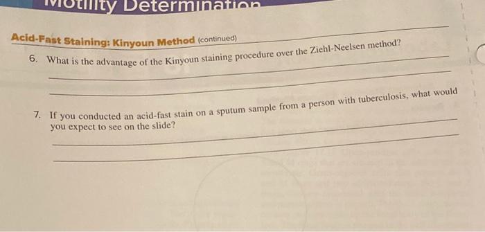 Solved ty Determination Acid-Fast Staining: Kinyoun Method | Chegg.com