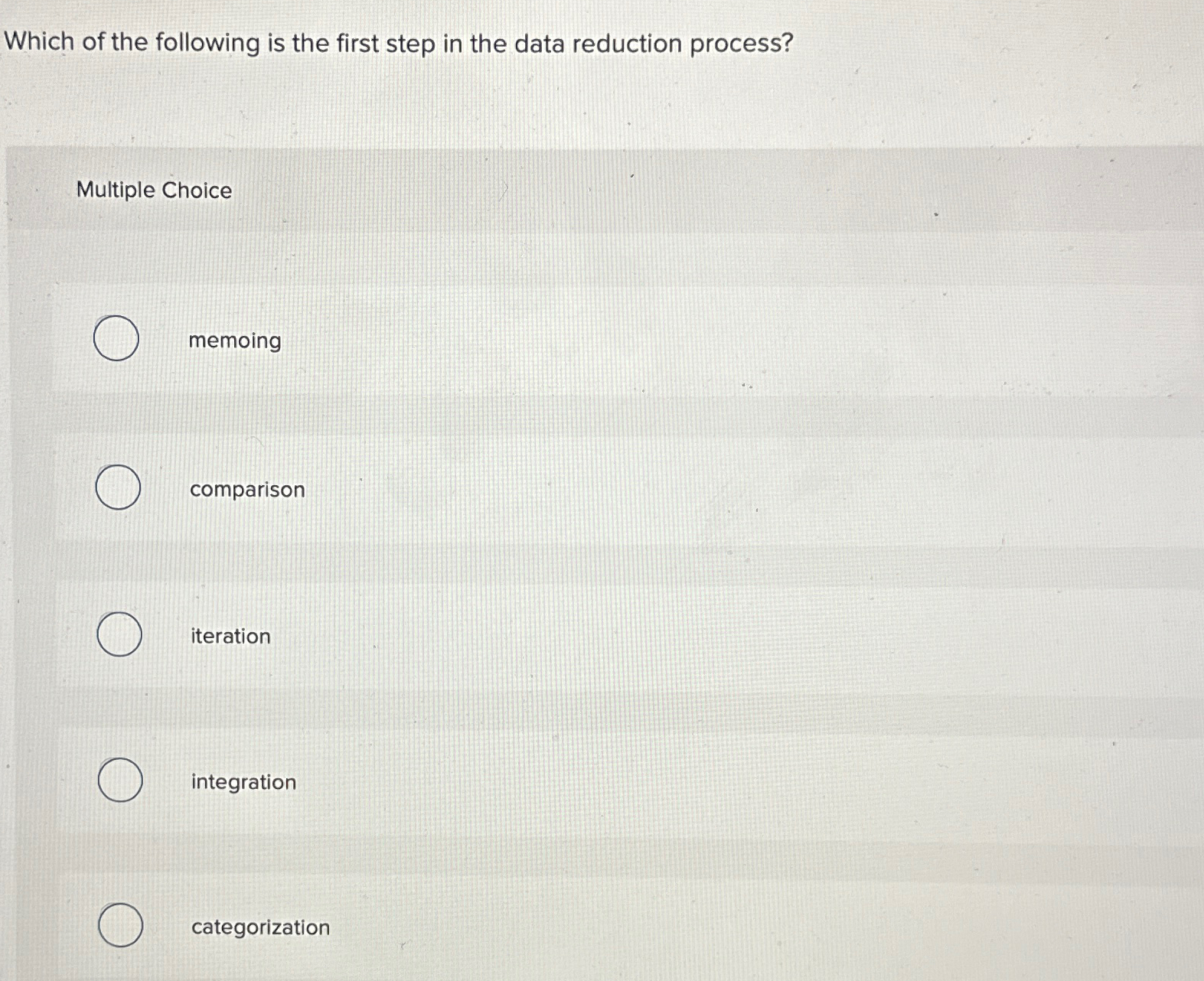 Solved Which of the following is the first step in the data | Chegg.com