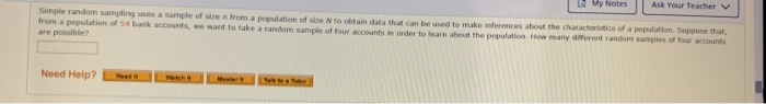 Solved Simple random sampling uses a sample of siren from a | Chegg.com