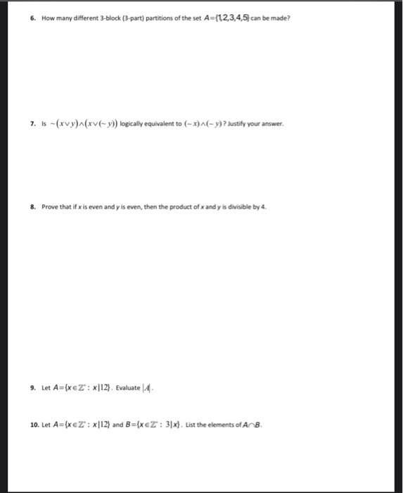 Solved 6. How many different 3-block (3-part) partitions of | Chegg.com