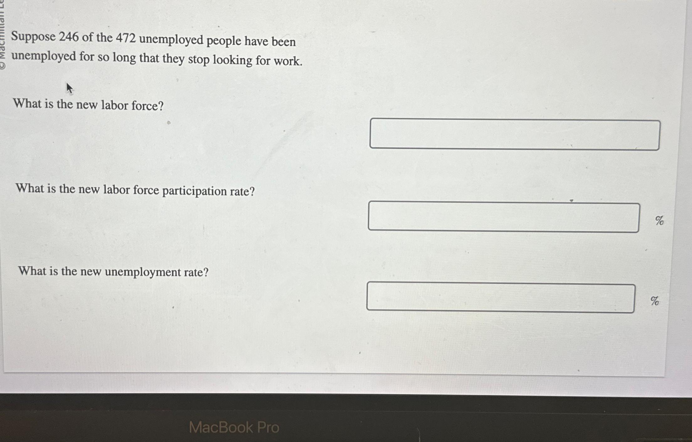 Solved The table shows employment statistics for a fictional | Chegg.com