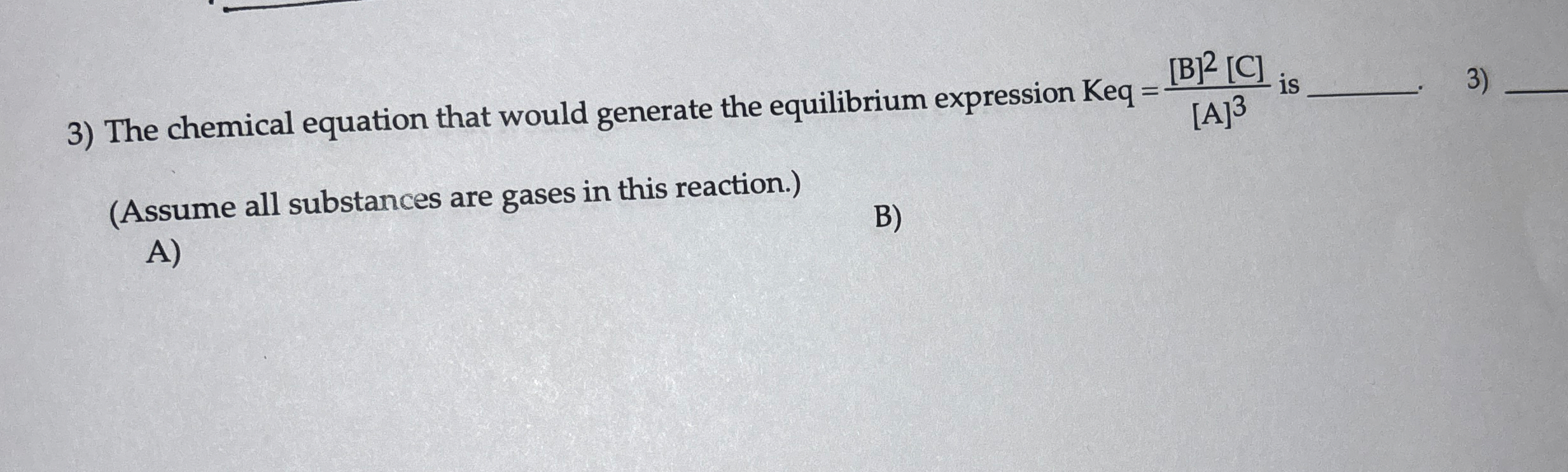Solved The chemical equation that would generate the | Chegg.com