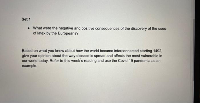 - What were the negative and positive consequences of | Chegg.com