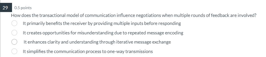 Solved 29.How does the transactional model of communication | Chegg.com