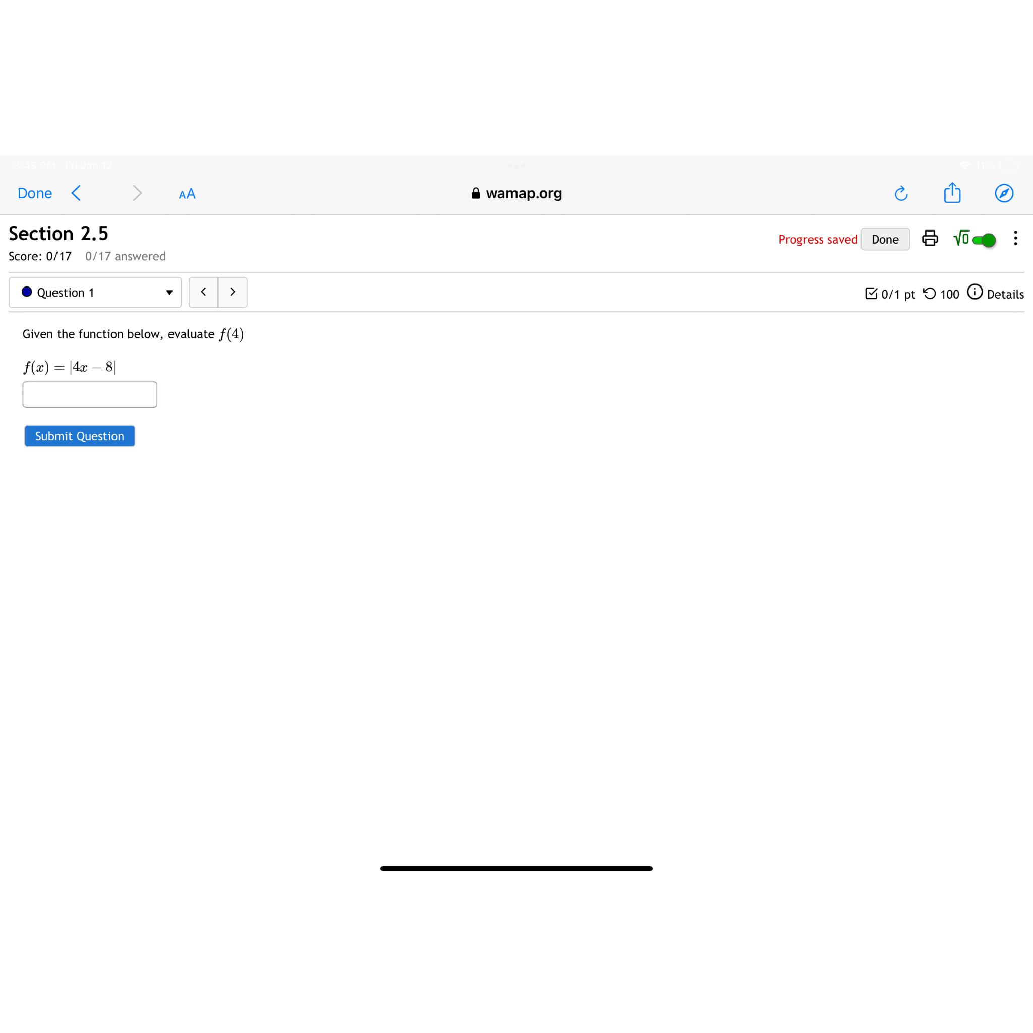 Solved Done (:,:) ﻿AAO wamap.orgSection 2.5Progress saved | Chegg.com