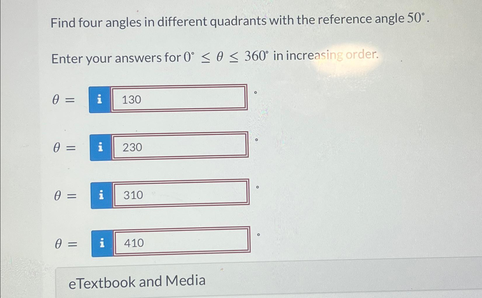 Solved Find four angles in different quadrants with the | Chegg.com