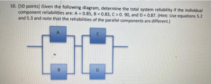 Solved 10. [10 points] Given the following diagram, | Chegg.com