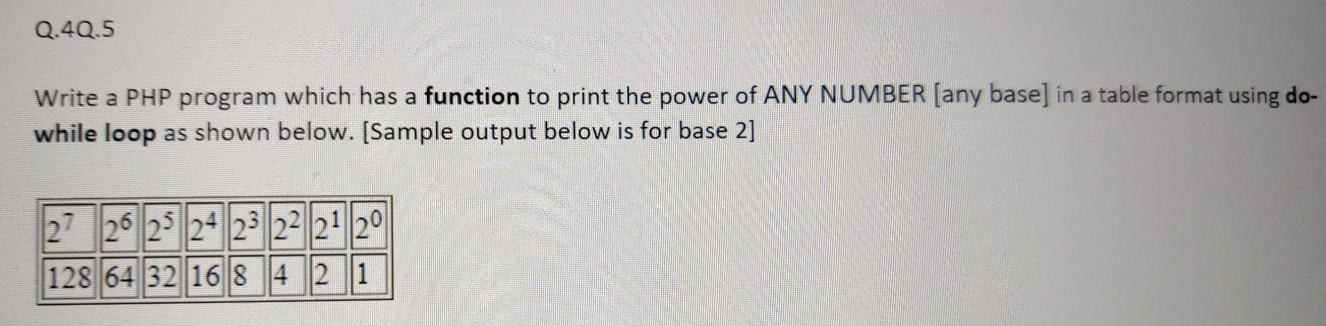 Solved Q.40.5 a Write a PHP program which has a function to | Chegg.com