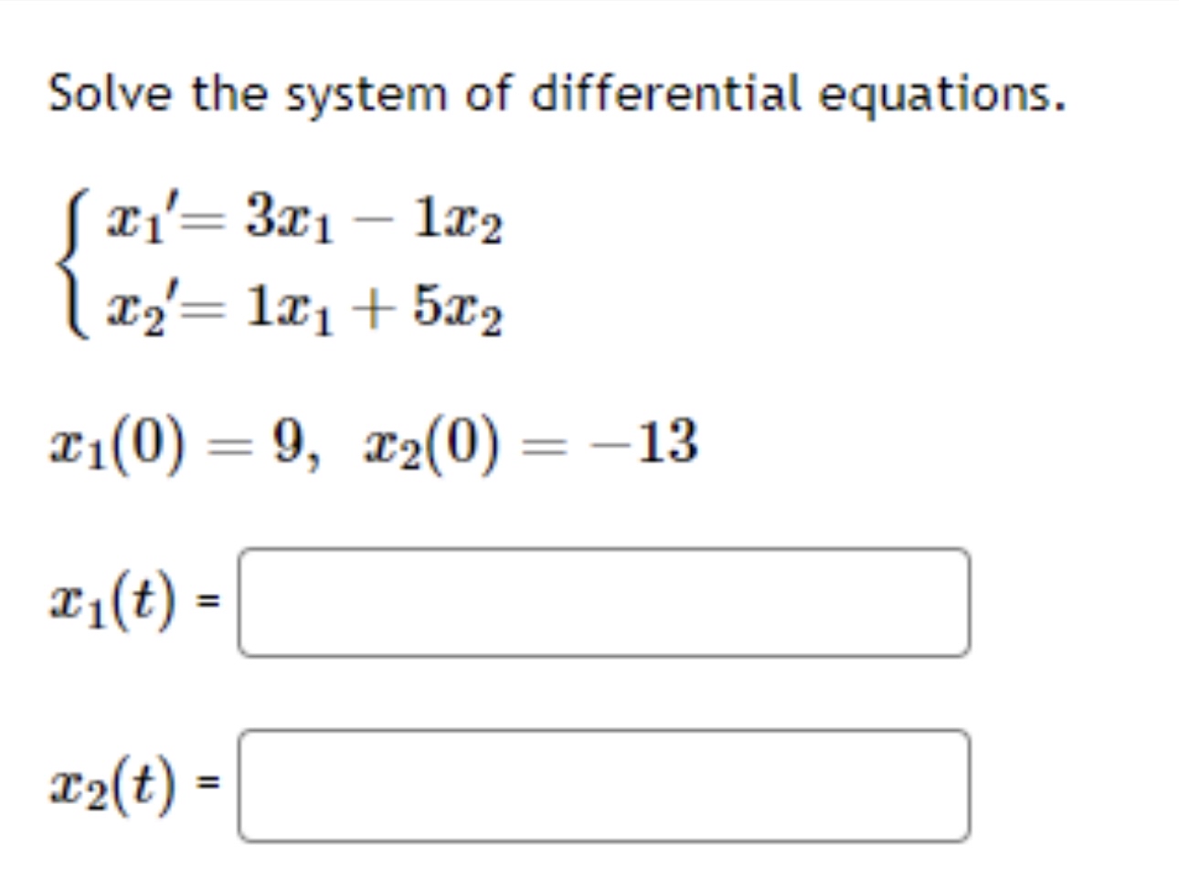 Solved Solve the system of differential | Chegg.com