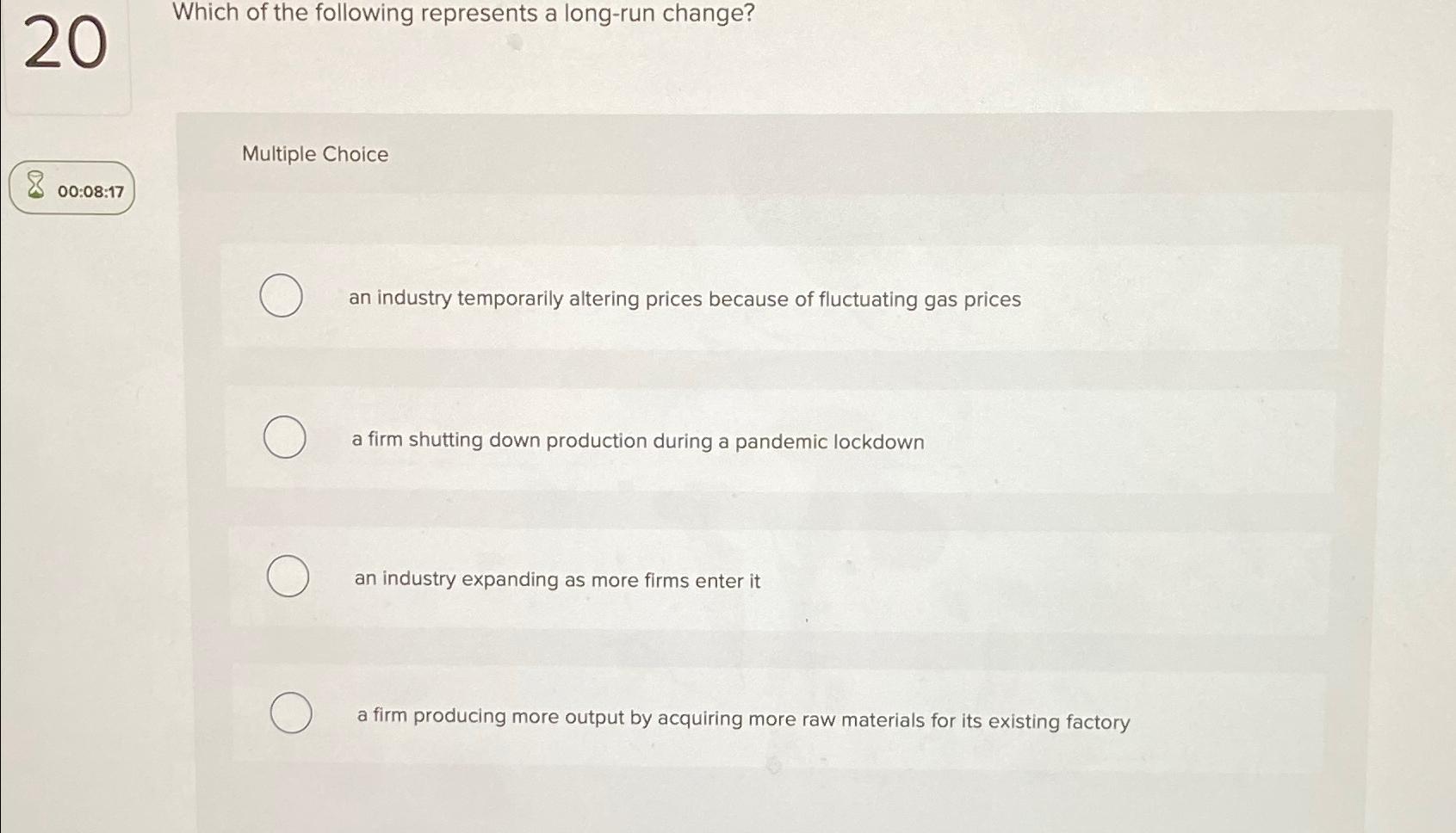 Solved Which of the following represents a long-run | Chegg.com