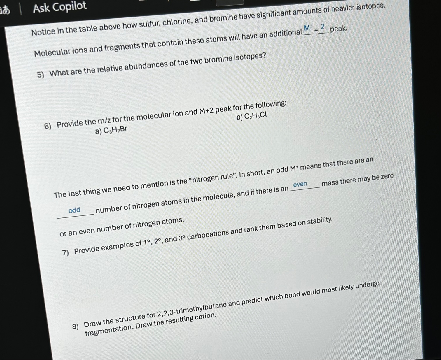 Solved Please do #5 - ﻿#8 ﻿thank you! | Chegg.com