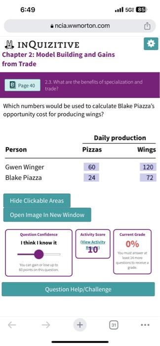 Solved 6:49 H INQUIZITIVE Chapter 2: Model Building and | Chegg.com