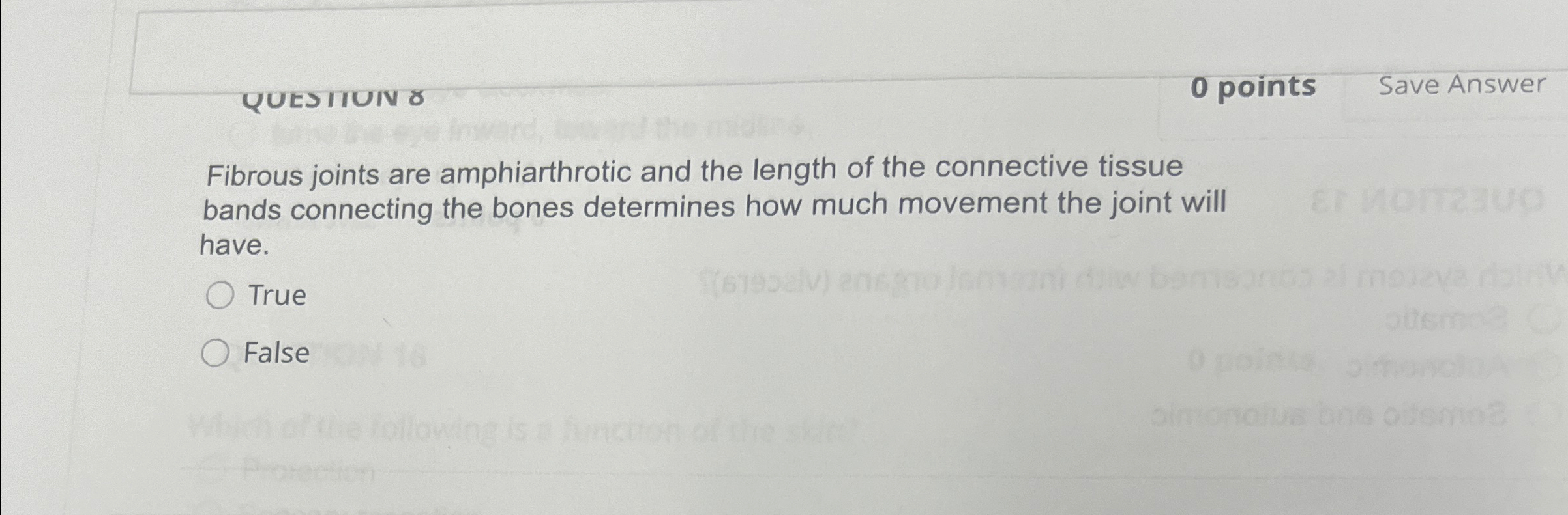 Solved Fibrous joints are amphiarthrotic and the length of | Chegg.com